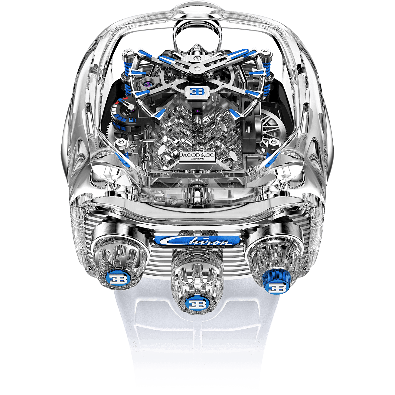Jacob Co Bugatti Chiron Tourbillon White BU210 80 AA AA BBRUA Jacob Co Bugatti Chiron Tourbillon White BU210 80 AA AA BBRUA